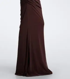 Retrofete Isadore Draped Strapless Mesh Dress
