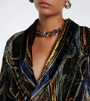 Etro Paisley Velvet Wrap Blazer