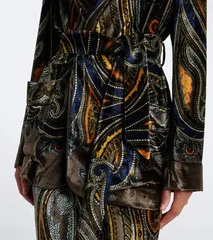 Etro Paisley Velvet Wrap Blazer