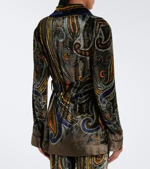 Etro Paisley Velvet Wrap Blazer