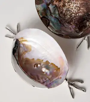 TAVARES 1922 Bird Edit Shell And Sterling Silver Decorative Object