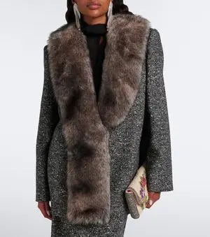 Valentino Garavani Shearling-trimmed Wool-blend Blazer