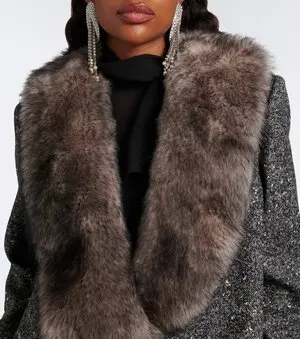 Valentino Garavani Shearling-trimmed Wool-blend Blazer