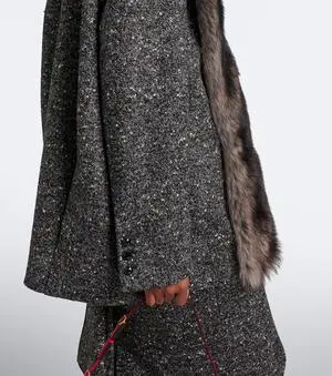 Valentino Garavani Shearling-trimmed Wool-blend Blazer