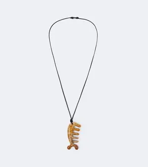 LEMAIRE Gua Sha Leather Necklace With Jasper