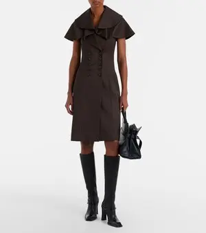 Alexander McQueen Draped Wool Minidress