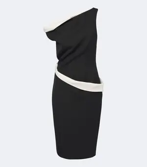 RÓHE Paneled One-shoulder Midi Dress