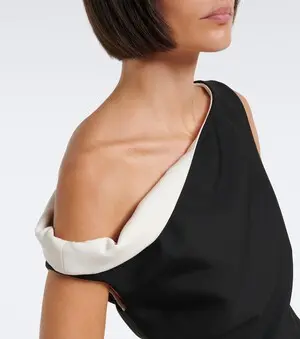 RÓHE Paneled One-shoulder Midi Dress