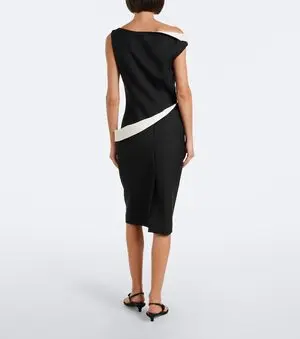 RÓHE Paneled One-shoulder Midi Dress
