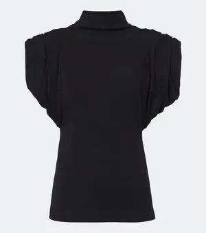 MUGLER High-neck Wool-blend Top