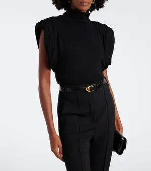 MUGLER High-neck Wool-blend Top