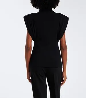 MUGLER High-neck Wool-blend Top