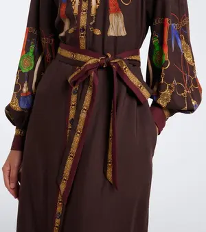 Etro Printed Wool And Silk-blend Shirt Dress