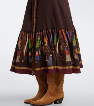 Etro Printed Wool And Silk-blend Shirt Dress