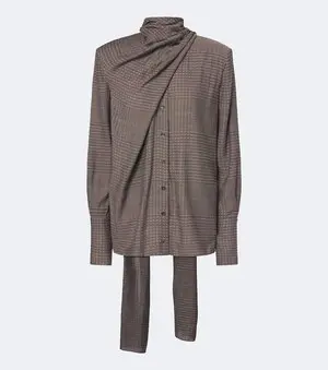MUGLER Mole" Viscose Blouse With Self-tie Collar
