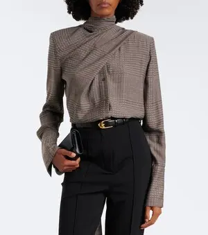 MUGLER Mole" Viscose Blouse With Self-tie Collar