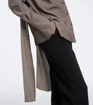MUGLER Mole" Viscose Blouse With Self-tie Collar