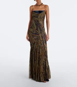 Etro Paisley Silk-blend Chiffon Gown