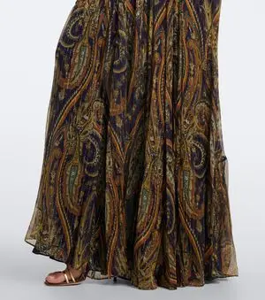 Etro Paisley Silk-blend Chiffon Gown