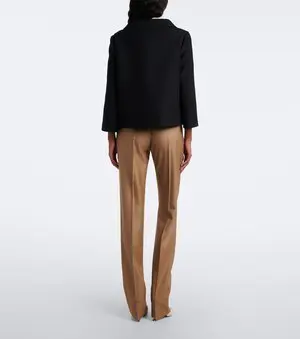 Valentino Garavani Silk And Wool Straight Leg Trousers