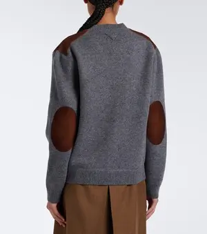 Prada Suede-trimmed Virgin Wool Cardigan