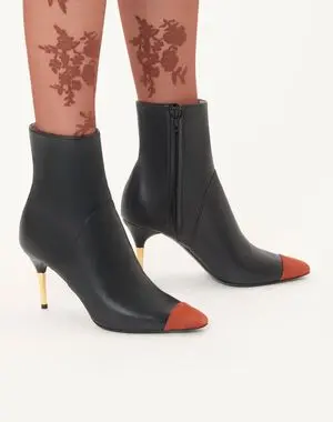 Valentino Garavani Sinead Ankle Boot In Nappa And Suede 85mm