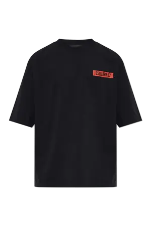 Dsquared2 Cotton T-shirt With Printed Logo - Black