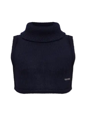 Dsquared2 Wool Turtleneck Vest - Navy Blue