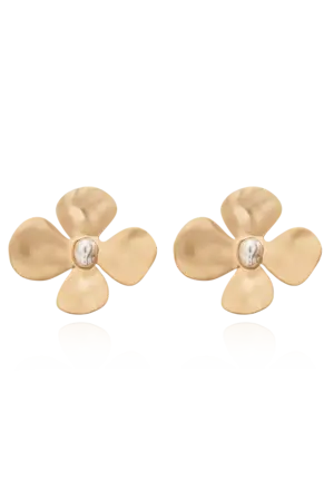 Cult Gaia Lucky Clip-on Flower Earrings With Faux Pearl Accent