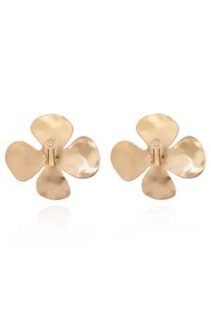 Cult Gaia Lucky Clip-on Flower Earrings With Faux Pearl Accent