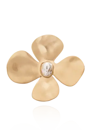 Cult Gaia Lucky Clip-on Flower Earrings With Faux Pearl Accent