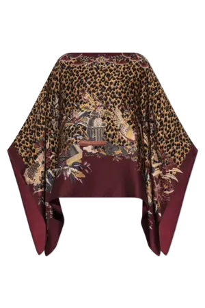 Etro Wool Poncho With Animal Motif