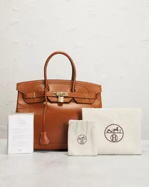 FWRD RENEW Hermes Tadelakt Ghillies Birkin 35 Handbag