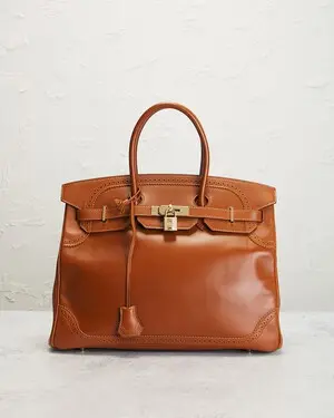 FWRD RENEW Hermes Tadelakt Ghillies Birkin 35 Handbag