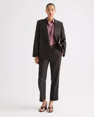 TWP Roberts Pant In Refined Pinstripe Viscose Wool Suiting