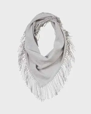 TWP Fringe Triangle Scarf In Italian Cashmere