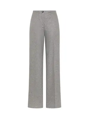 SEVENTY VENEZIA Relax Fit Long Trousers In Flannel - Gray