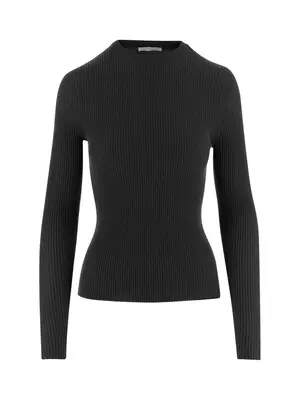 OLIVER LATTUGHI Fitted Ribbed Knit Sweater