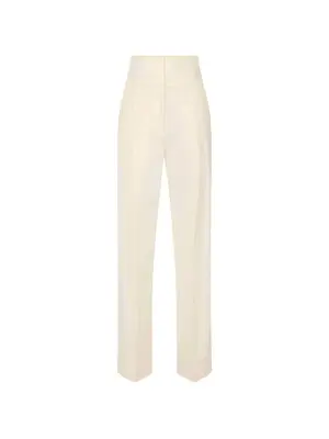 Elisabetta Franchi Gabardine Trousers - White