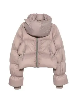 Rick Owens Puffer Jacket With High Collar - Red