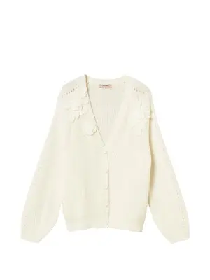 TWINSET Cardigan With Crochet Flowers - White