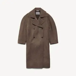 Balenciaga Long Cocoon Coat - Brown