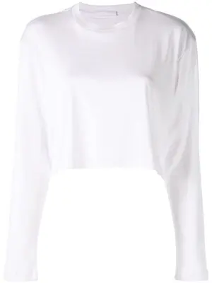 Wardrobe.NYC Sweater Long Sleeve Crop - White