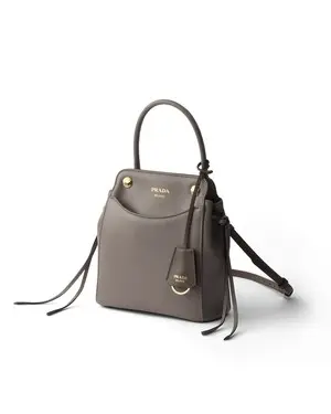 Prada Carry Leather Mini Handbag - Grey