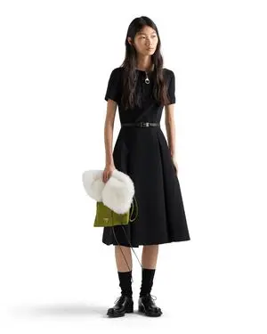Prada Embroidered Natté Fabric Dress