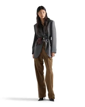 Prada Single-breasted Mélange Hopsack Jacket