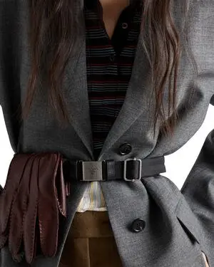 Prada Single-breasted Mélange Hopsack Jacket