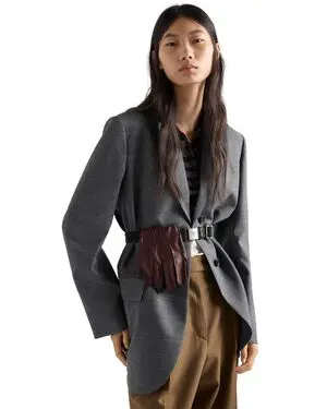 Prada Single-breasted Mélange Hopsack Jacket