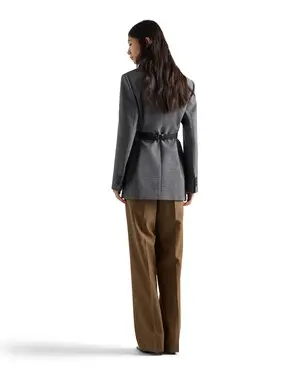 Prada Single-breasted Mélange Hopsack Jacket