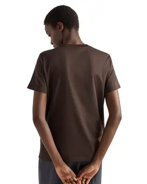 Prada Distressed Jersey T-shirt With Enamel Triangle Logo